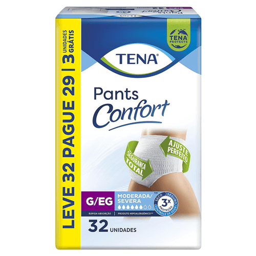 Roupa Íntima Tena Pants Confort G/EG 32 Unidades - Drogaria Sao Paulo