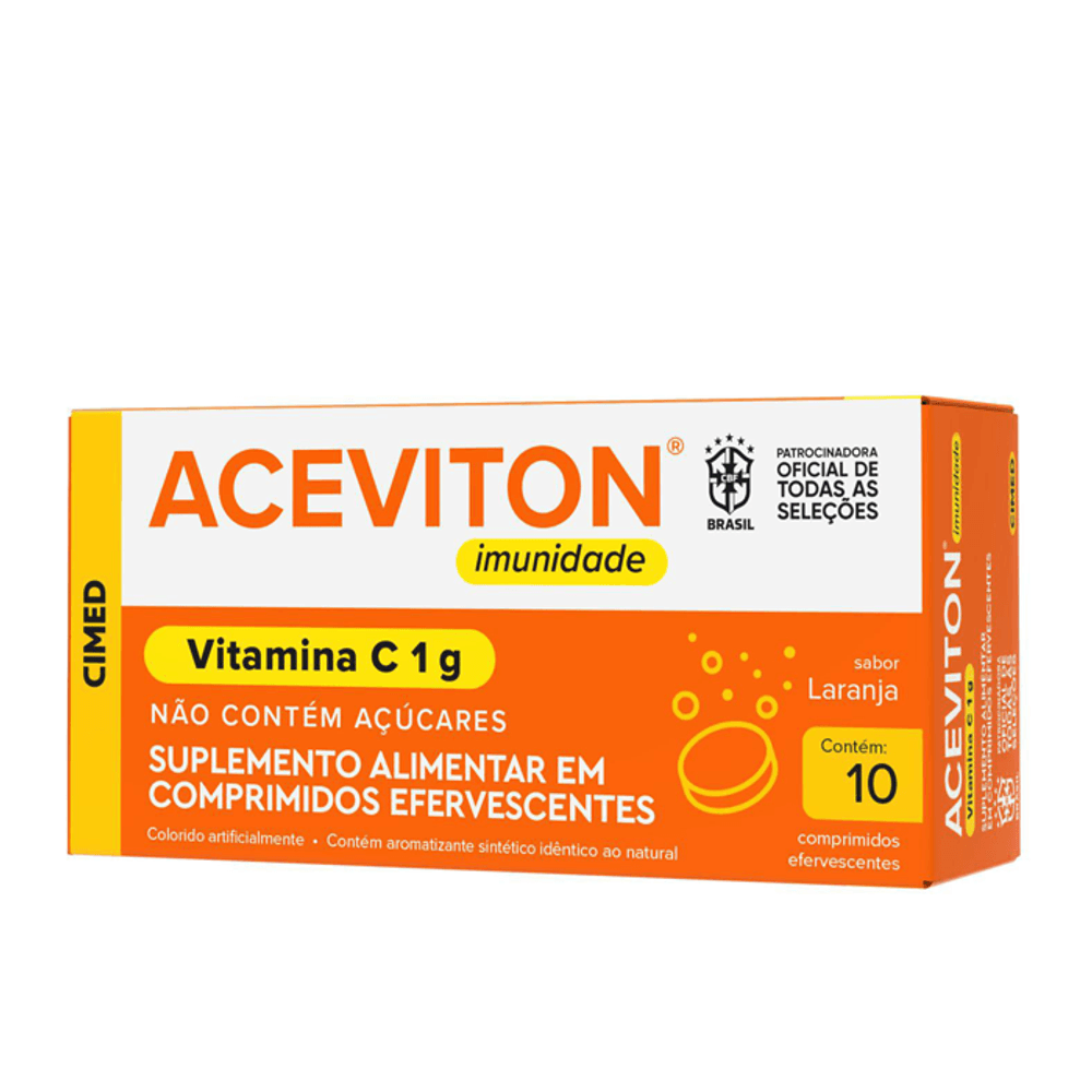 Vitamina C ACEVITON Imunidade 10 Comprimidos Efervescentes - Drogaria ...