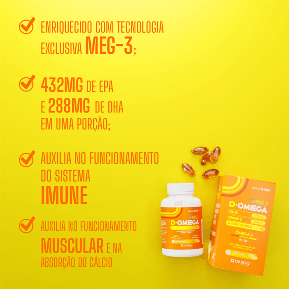 Suplemento Alimentar D-Ômega Vitamina D 1.000UI + Ômega 3 Divina Pharma ...