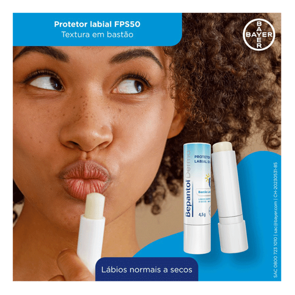 Protetor Labial Diário Bepantol Derma FPS50 4,5g - Drogaria Sao Paulo