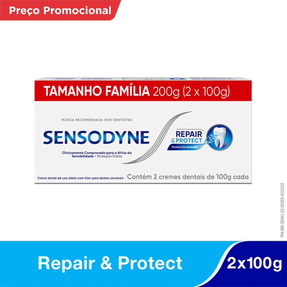 Kit Creme Dental Sensodyne Repair & Protect 2 Unidades 100g Cada ...