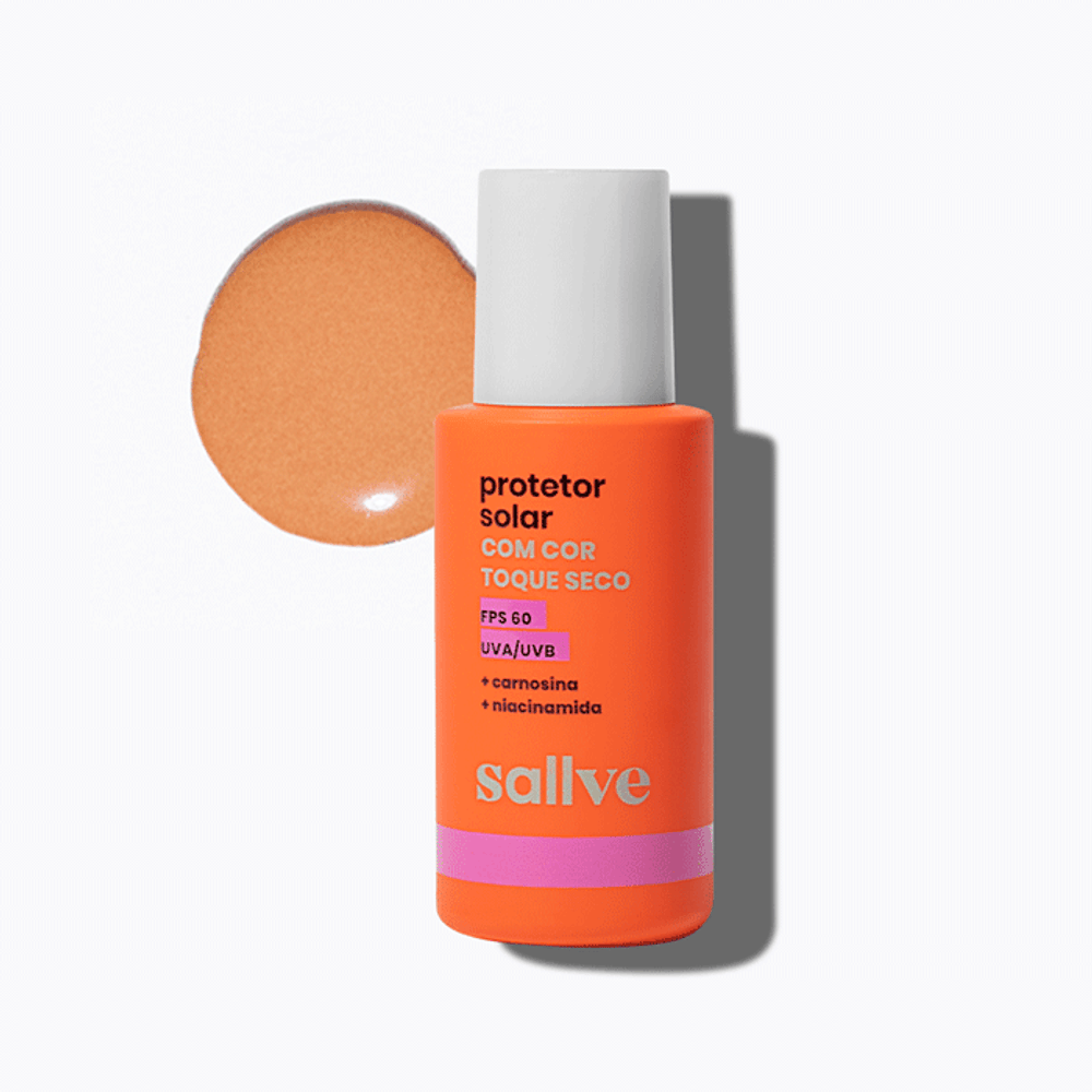 Protetor Solar Facial Sallve Toque Seco FPS60 Com Cor 30 40g - Drogaria ...