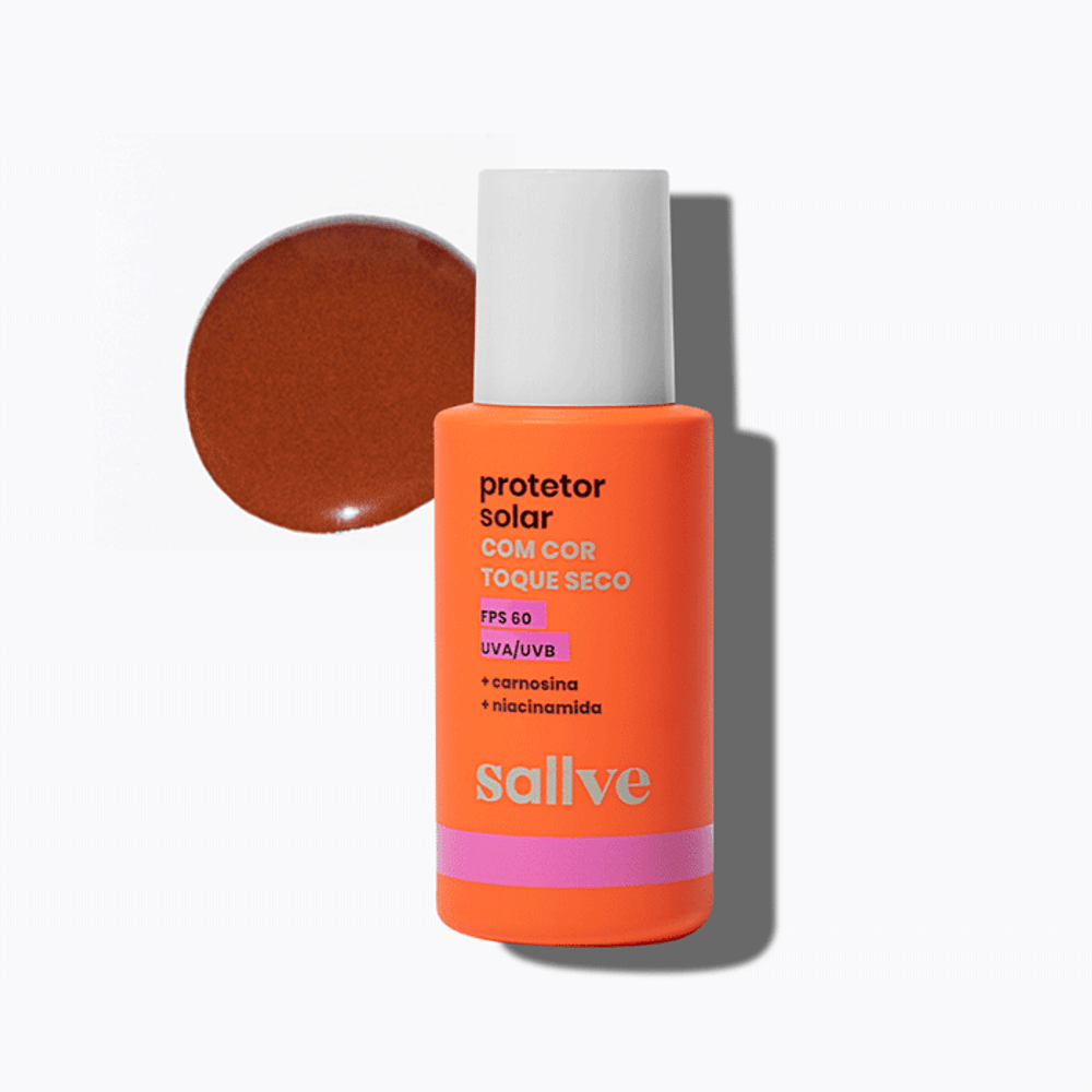 Protetor Solar Facial Sallve Toque Seco FPS60 Com Cor 80 40g - Drogaria ...