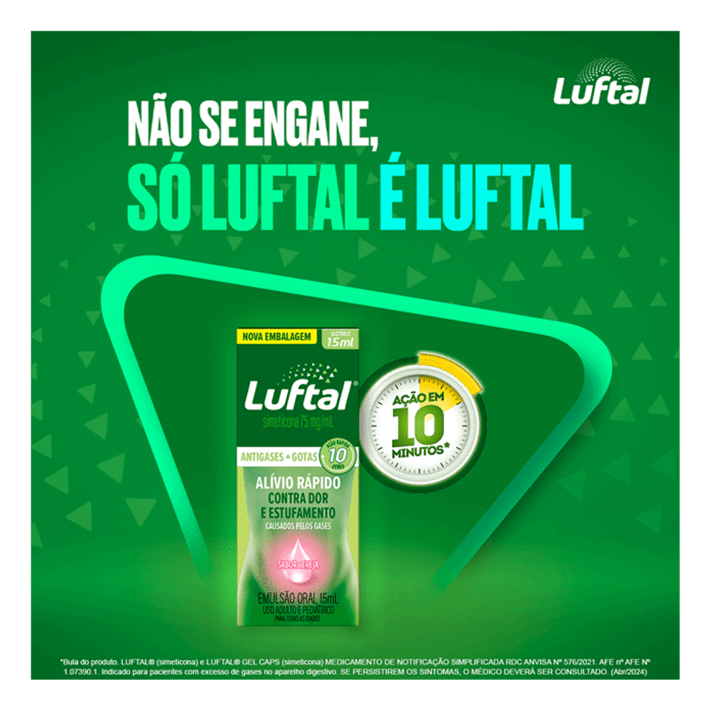 Antigases Luftal Gotas 75mg/ml Simeticona 15ml - Drogaria Sao Paulo