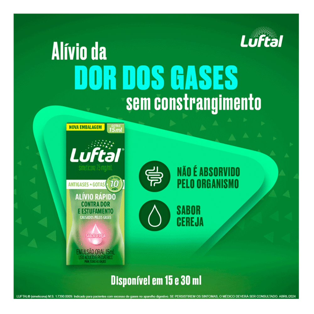 Antigases Luftal Gotas 75mg/ml Simeticona 15ml - Drogaria Sao Paulo