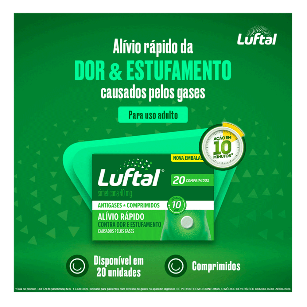 Antigases Luftal 40mg Simeticona 20 Comprimidos - Drogaria Sao Paulo