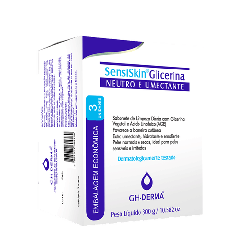 Sabonete Barra De Glicerina GH Derma Sensiskin 3 Unidades de 100g - Drogaria Sao Paulo