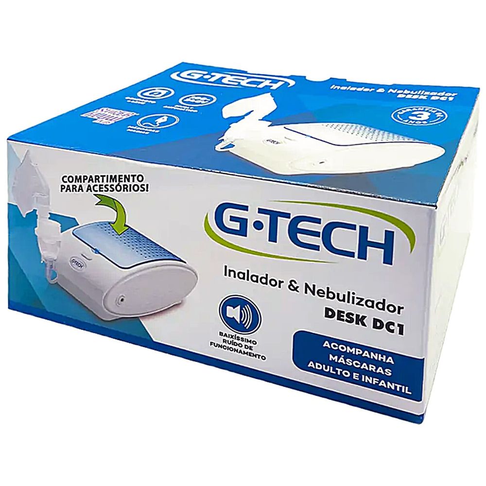 Inalador e nebulizador Desk DC1 G-Tech - Drogaria Sao Paulo