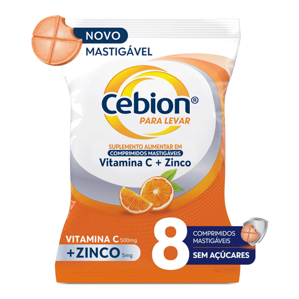 Complemento Alimentar Cebion para Levar Vitamina C + Zinco Laranja 8 ...