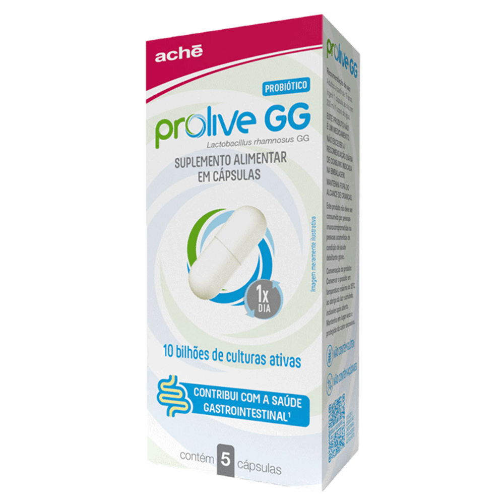 Probiótico Prolive GG Aché 5 Cápsulas - Drogaria Sao Paulo