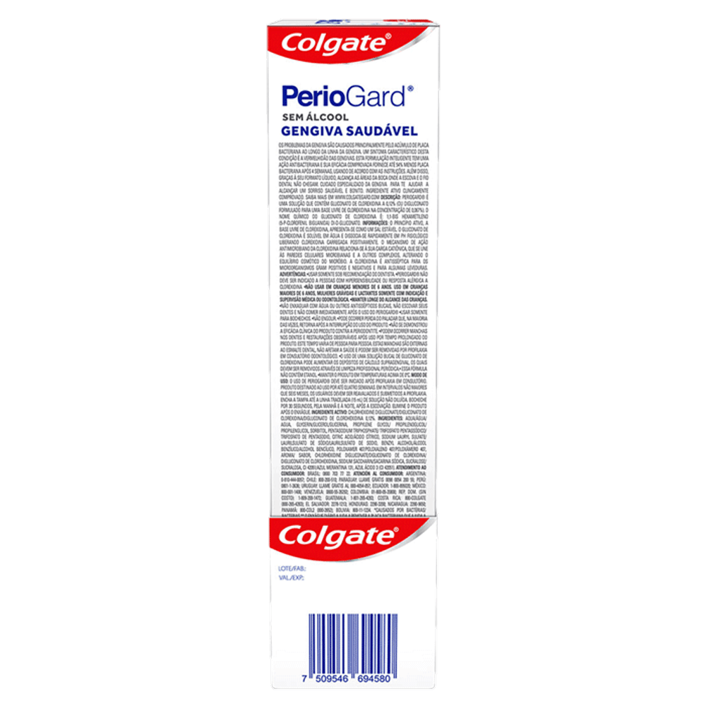 Kit Colgate PerioGard Enxaguante Bucal Zero Álcool 250ml + Pasta de ...