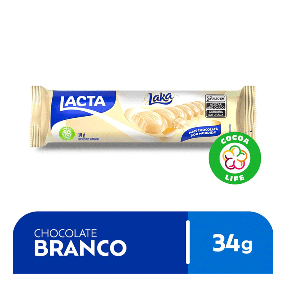 Chocolate Branco Lacta Laka 34g - Drogaria Sao Paulo