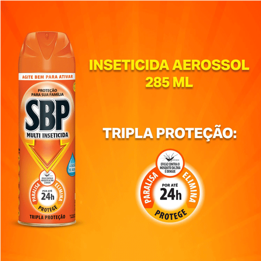 Multi Inseticida SBP Proteção Imediata 285ml Aerossol - Drogaria Sao Paulo