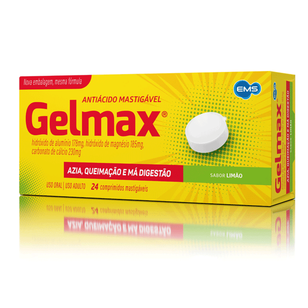 Gelmax Mastigável EMS 24 Comprimidos - Drogaria Sao Paulo