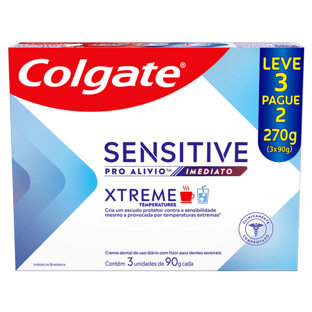 Kit Pasta de Dente Colgate Sensitive Pro-Alívio Imediato Xtreme 3 ...