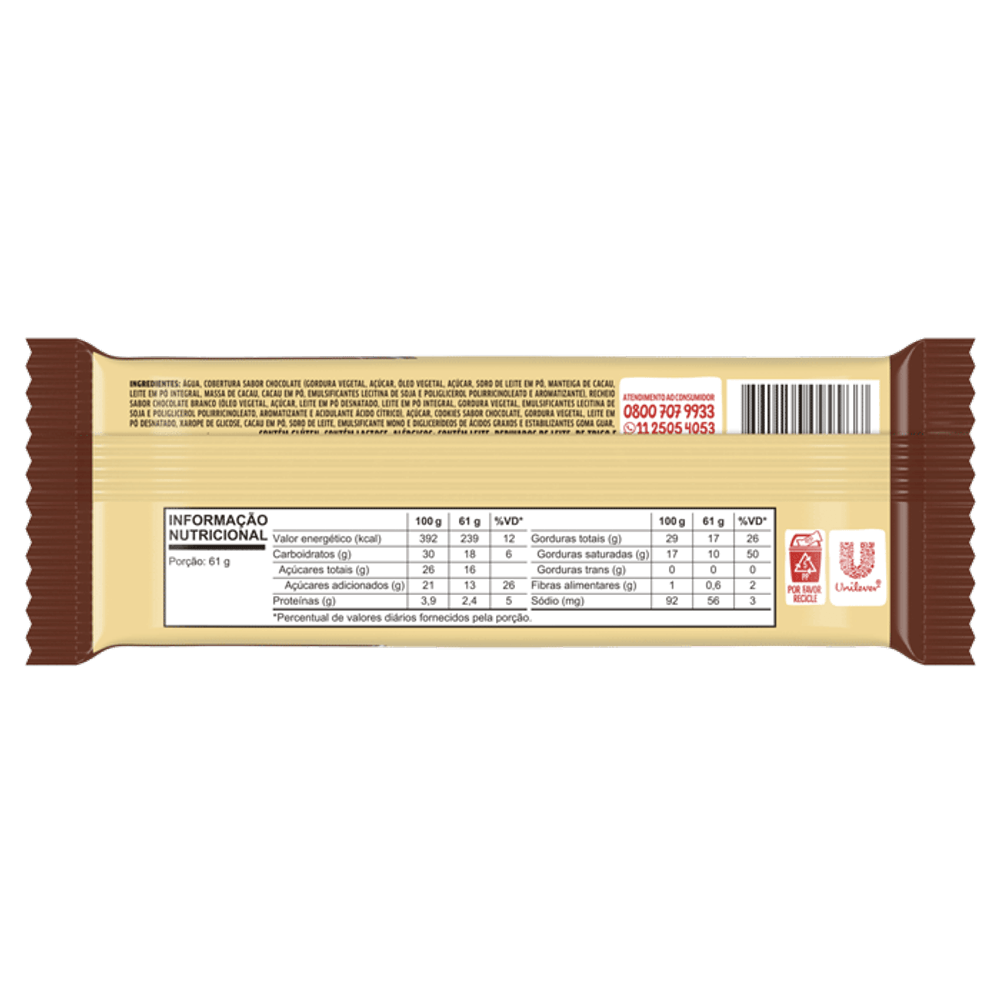 Sorvete Kibon Picolé Tablito 3 Chocolates 61g - Drogaria Sao Paulo