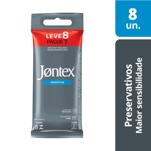 Preservativo Camisinha Jontex Sensitive 8 Unidades - Drogaria Sao Paulo