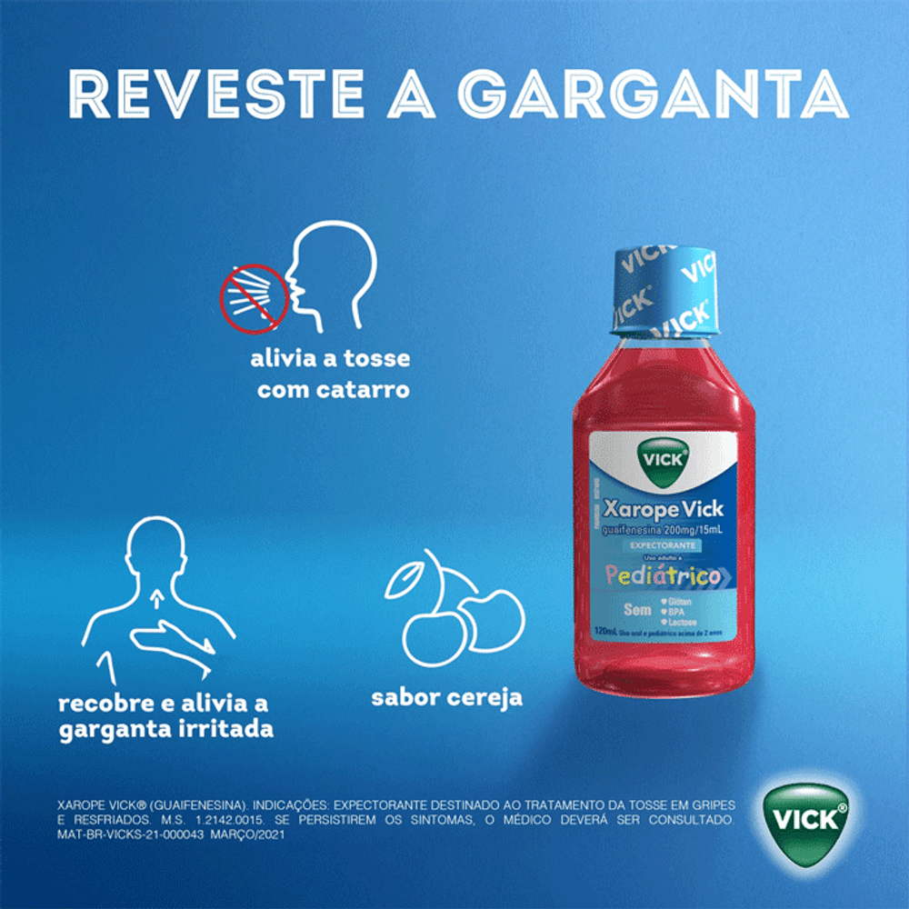 Xarope Expectorante Vick Pediátrico 120ml - Drogaria Sao Paulo