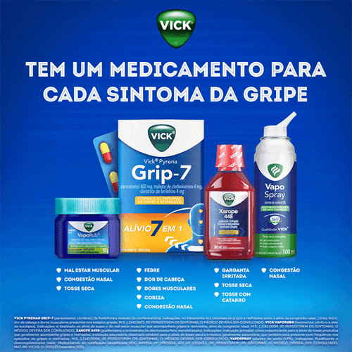 Vick Pyrena Grip 7 10 Comprimidos - Drogaria Sao Paulo