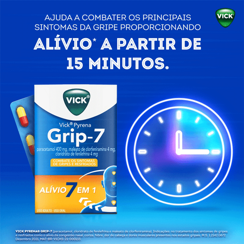 Vick Pyrena Grip 7 10 Comprimidos - Drogaria Sao Paulo