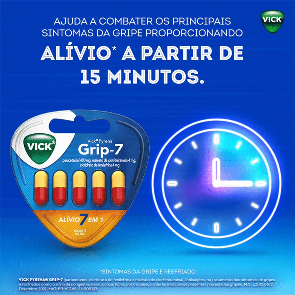 Vick Pyrena Grip 7 5 Cápsulas - Drogaria Sao Paulo