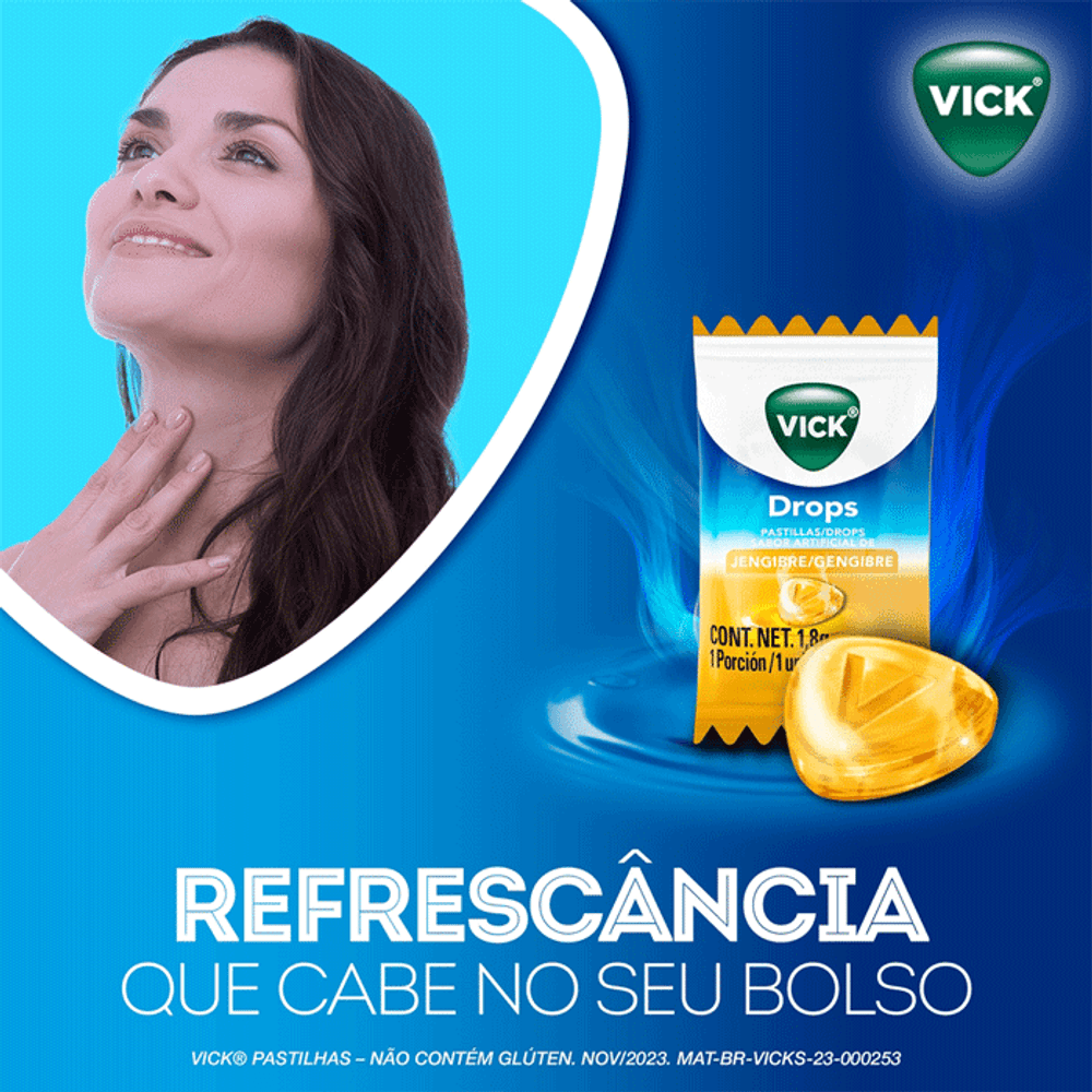 Pastilha Vick Drops Gengibre 36g 20 Unidades - Drogaria Sao Paulo