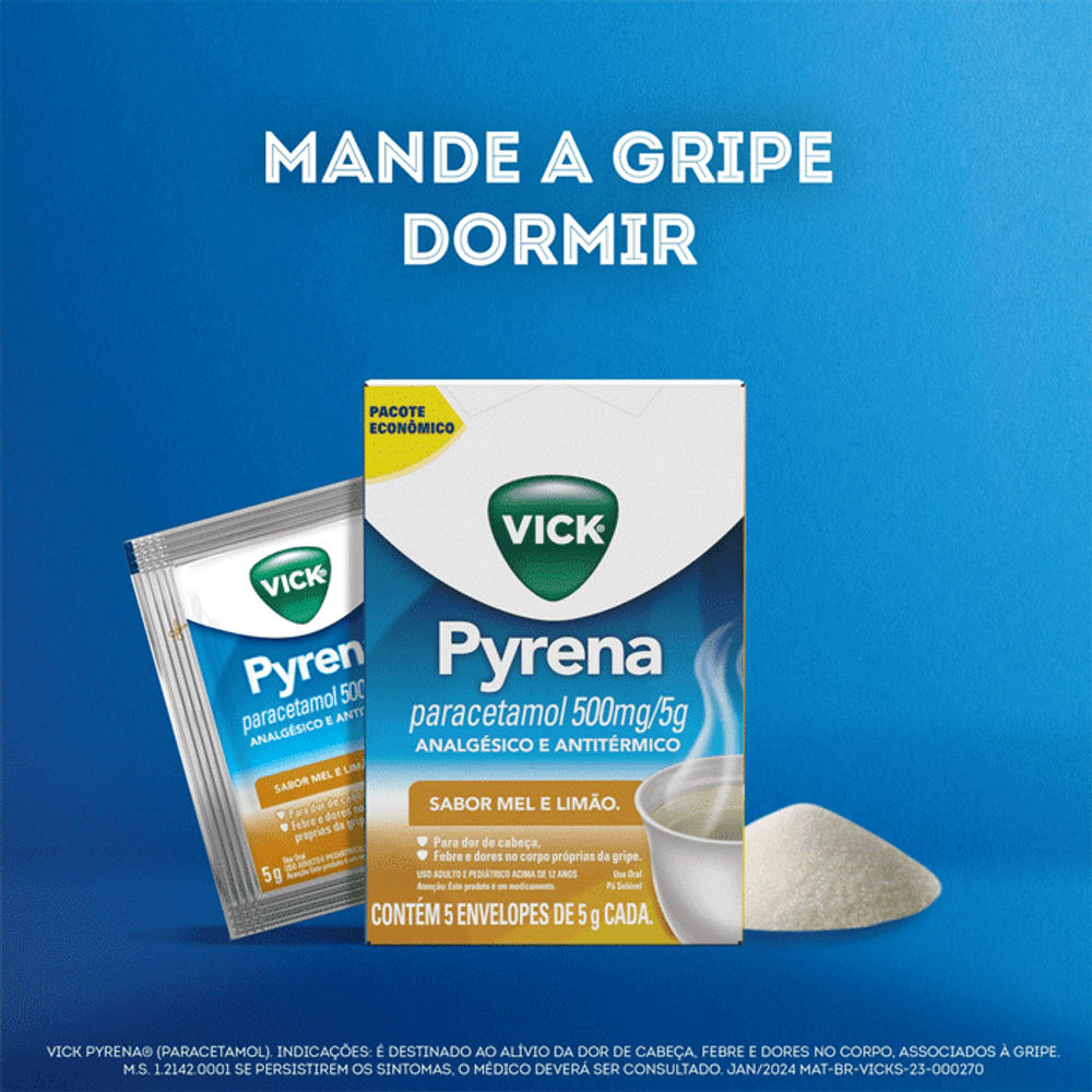Chá para Gripe Vick Pyrena Sabor Mel e Limão 5g - Drogaria Sao Paulo
