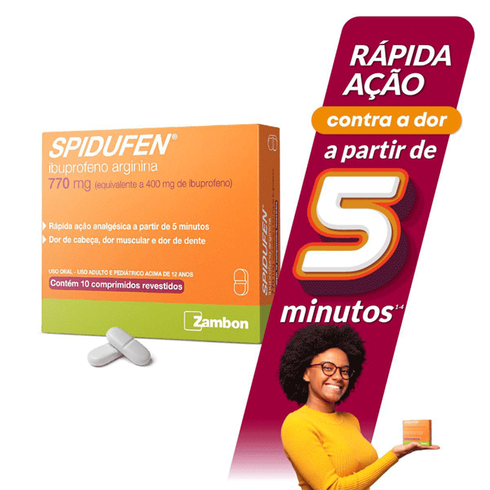 Spidufen 770mg Zambon 10 Comprimidos - Drogaria Sao Paulo