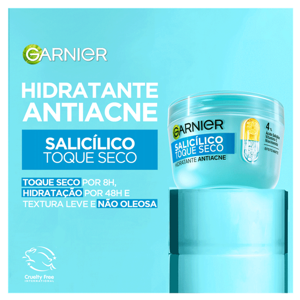 Hidratante em Gel Facial Garnier Salicílico Toque Seco Antiacne 85g ...