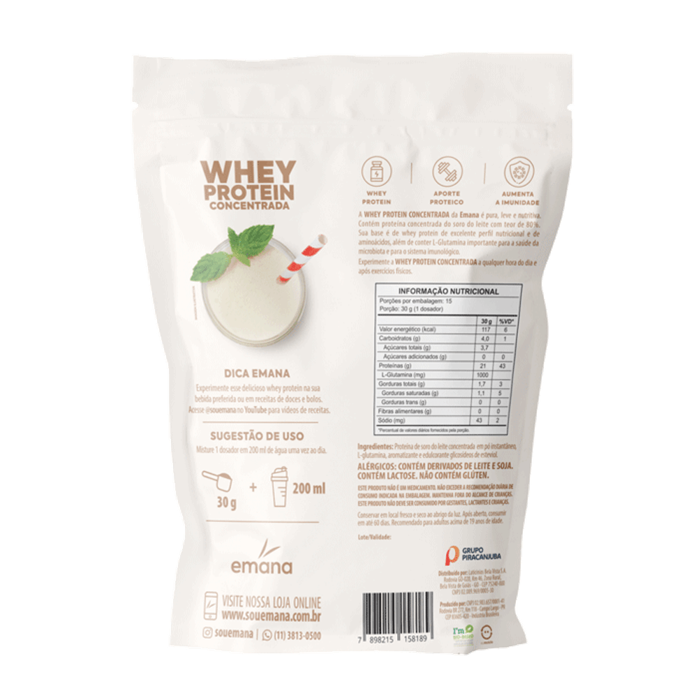 Whey Protein Concentrado Emana Sabor Coco 450g Pó - Drogaria Sao Paulo