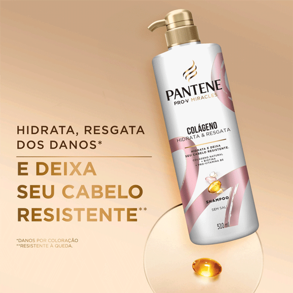 Shampoo Pantene Pro-V Miracles Colágeno Hidrata & Resgata 510ml - Drogaria Sao Paulo