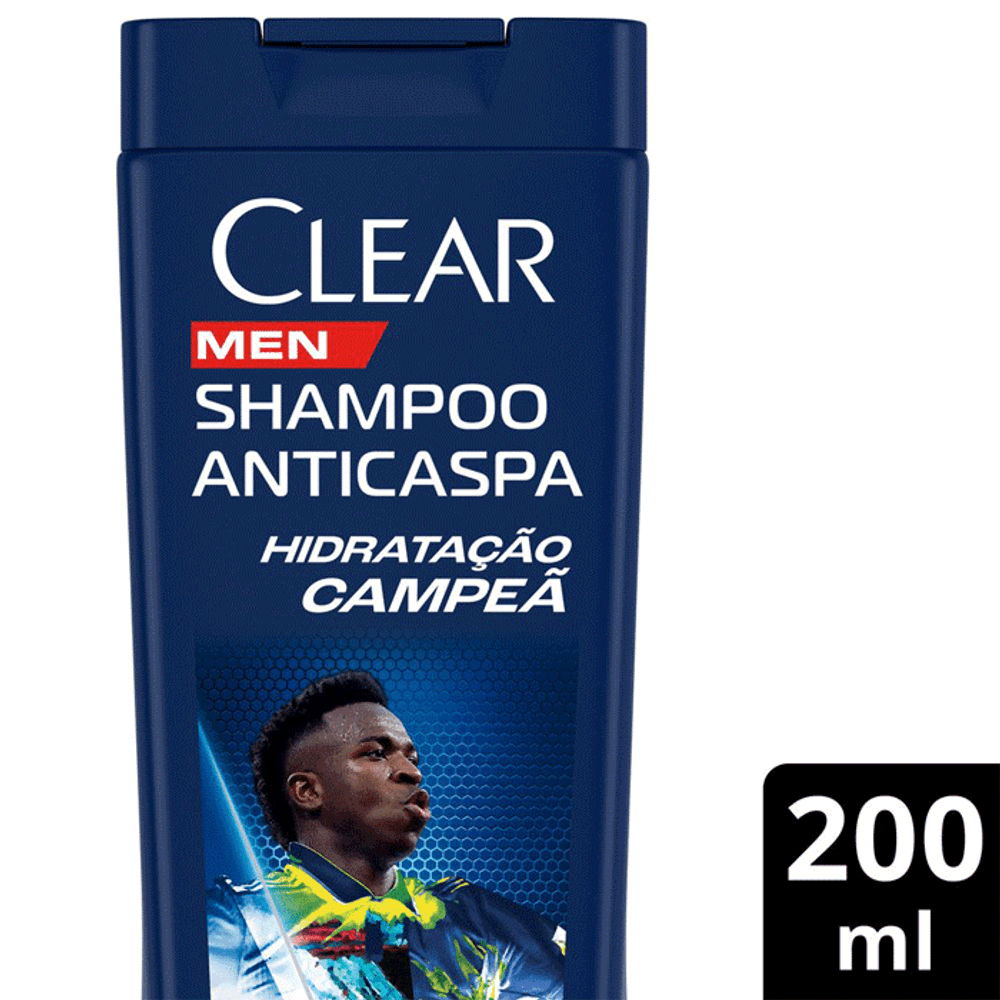 Shampoo Anticaspa Clear Men Vini Jr. Hidratação Campeã 200ml - Drogaria ...