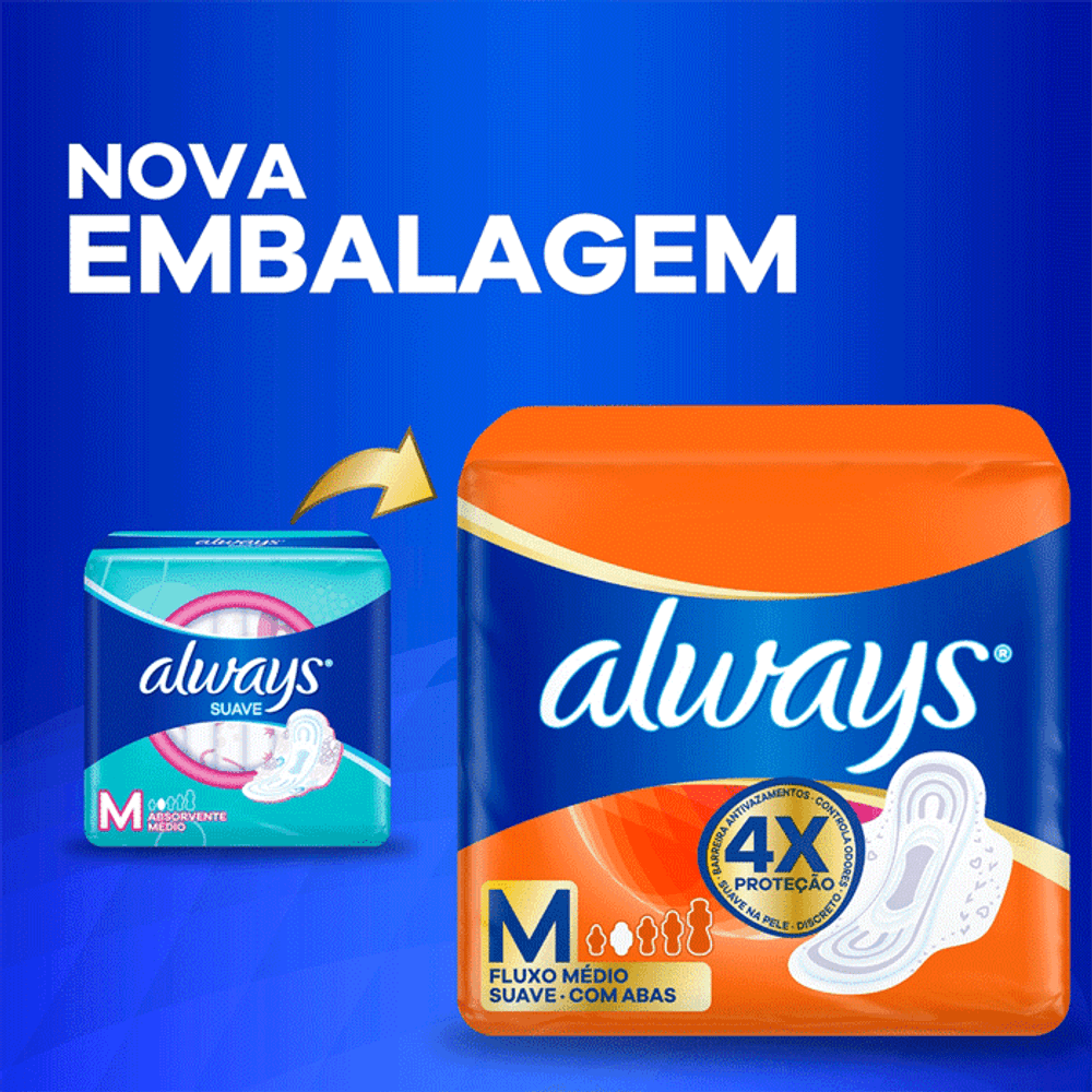 Absorvente Always Tamanho M Suave 8 Unidades - Drogaria Sao Paulo