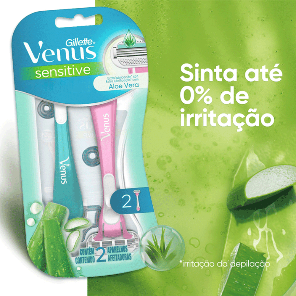 Aparelho de Depilar Gillette Venus Sensitive 2 Unidades - Drogaria Sao ...
