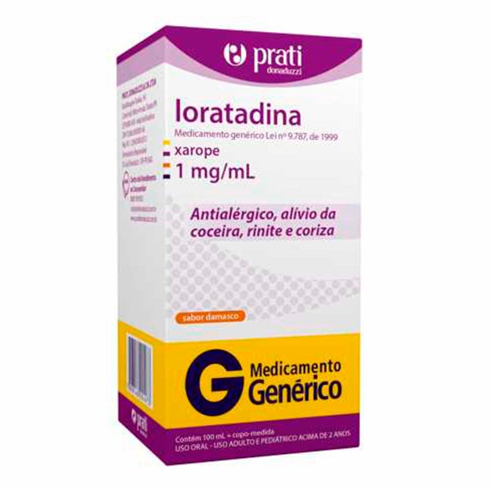 Antialérgico Loratadina 1mg/ml Genérico Prati-Donaduzzi 100ml Xarope ...