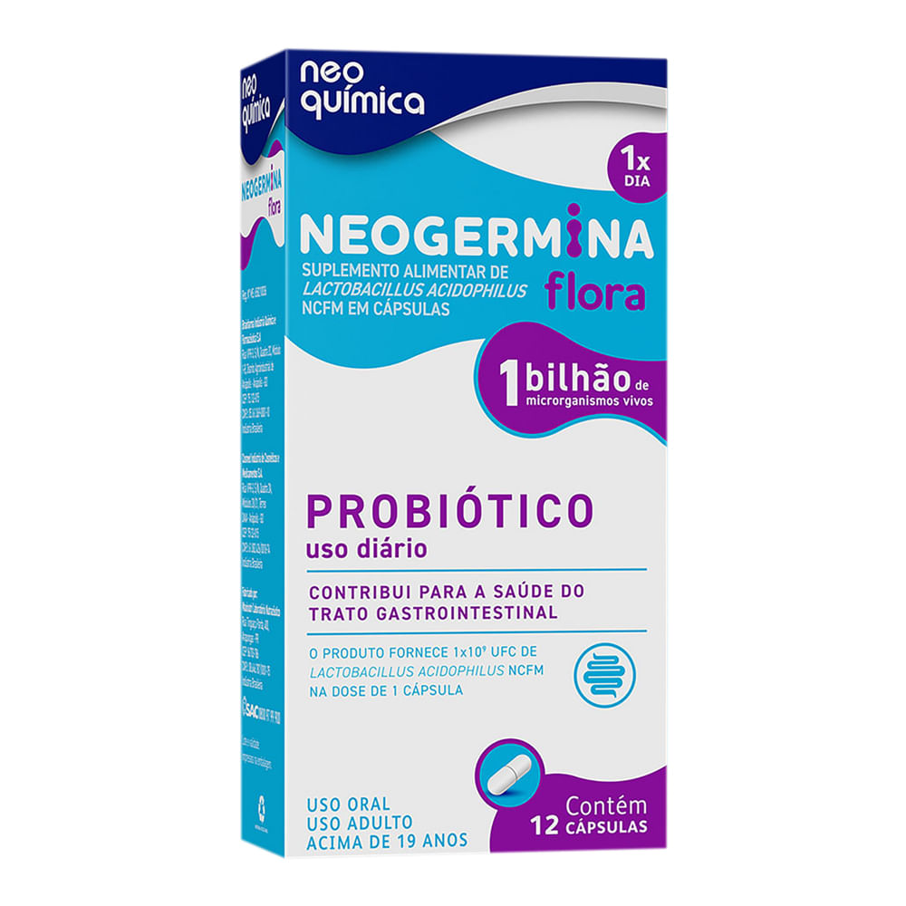 Probiótico Neogermina Flora 12 Capsulas Hypermarcas - Drogaria Sao Paulo