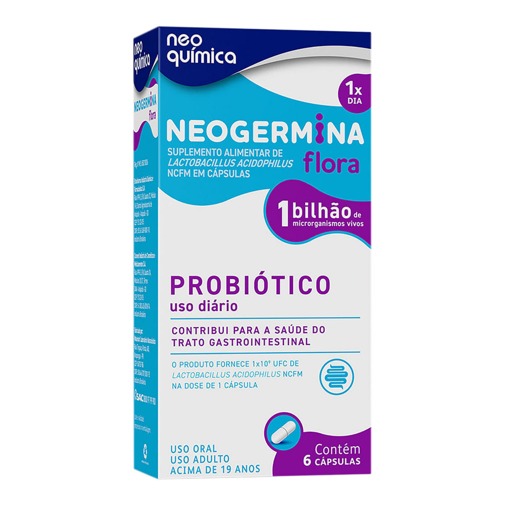 Probiótico Neogermina Flora 6 Cápsulas - Drogaria Sao Paulo