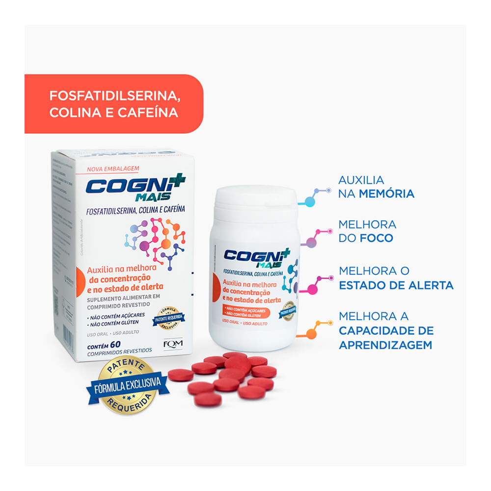 Suplemento Alimentar Cogni Mais Concentração e Memória FQM 60 ...