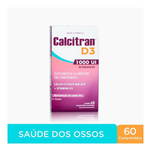 Suplemento Alimentar Calcitran D3 1000UI FQM 60 Comprimidos - Drogaria ...