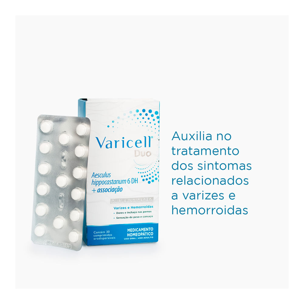 Varicell Duo FQM para Varizes e Hemorróidas 30 Comprimidos ...