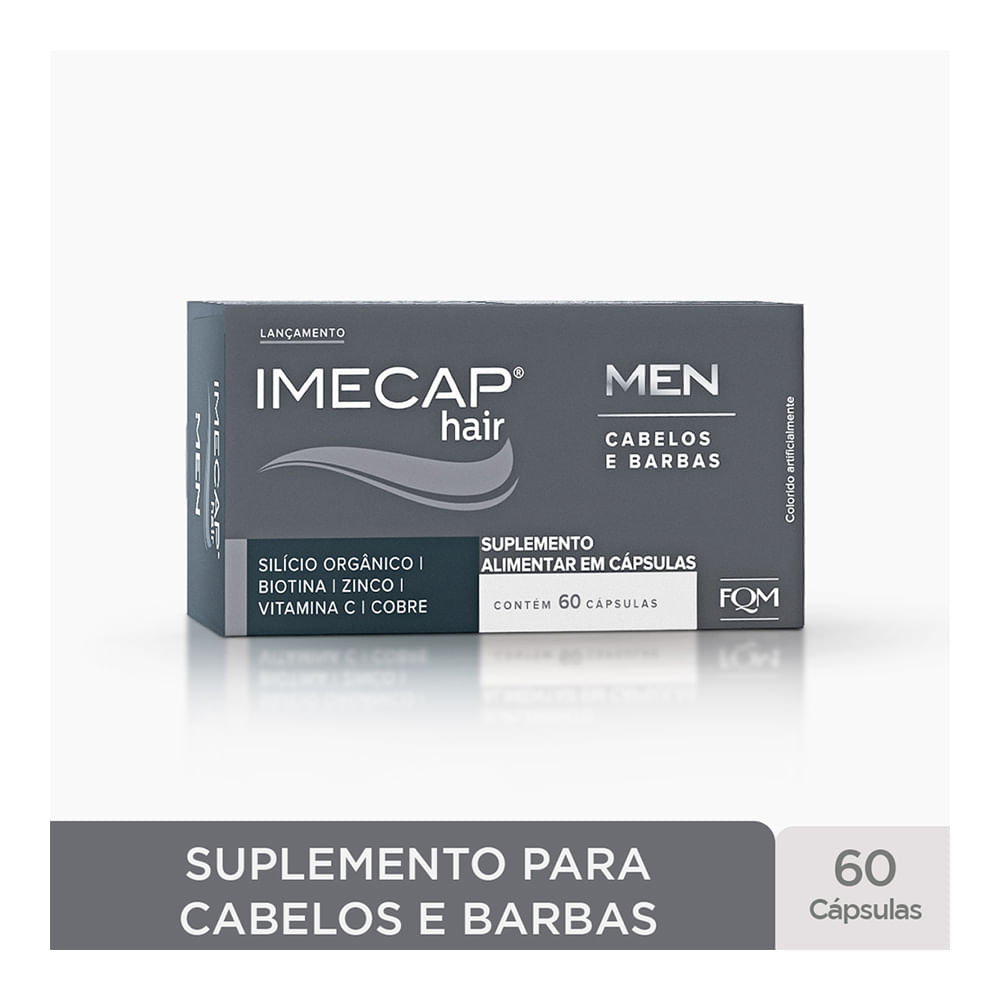 Suplemento Alimentar Imecap Hair Men Cabelo e Barba FQM 60 Cápsulas ...