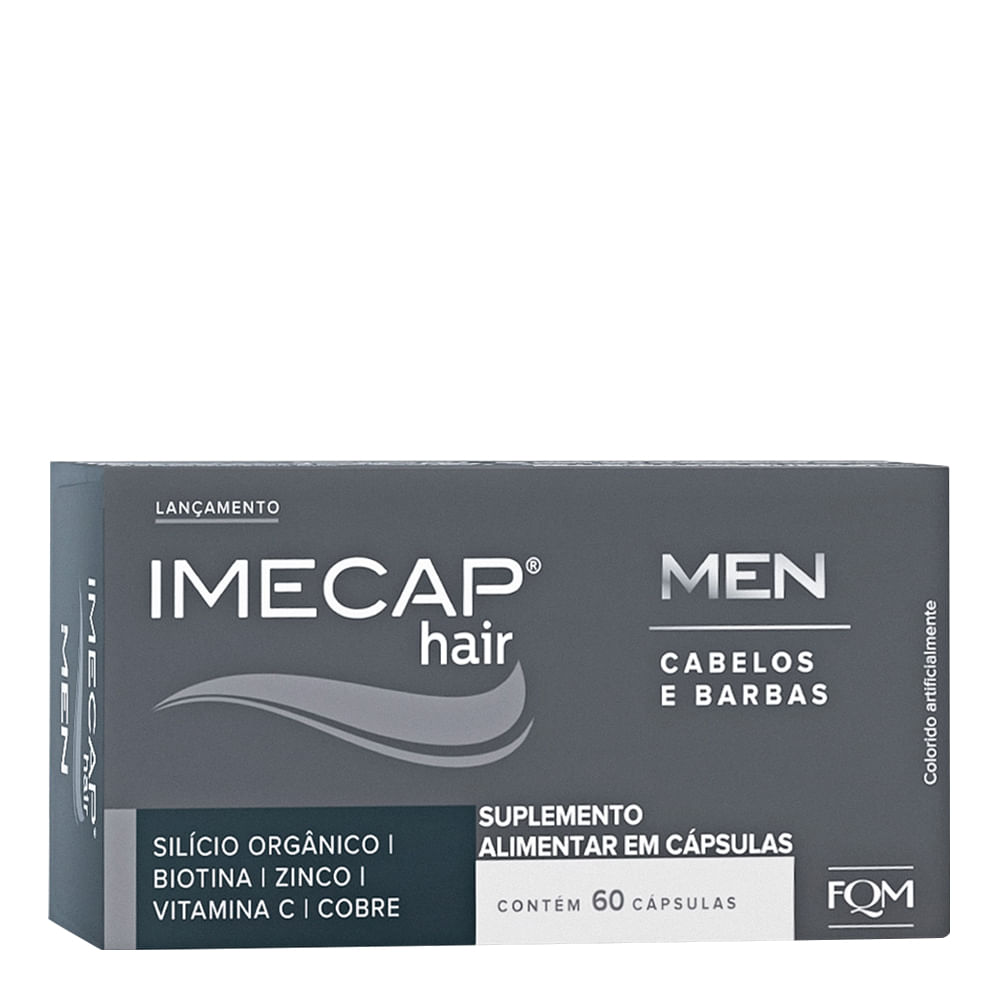 Suplemento Alimentar Imecap Hair Men Cabelo e Barba FQM 60 Cápsulas ...