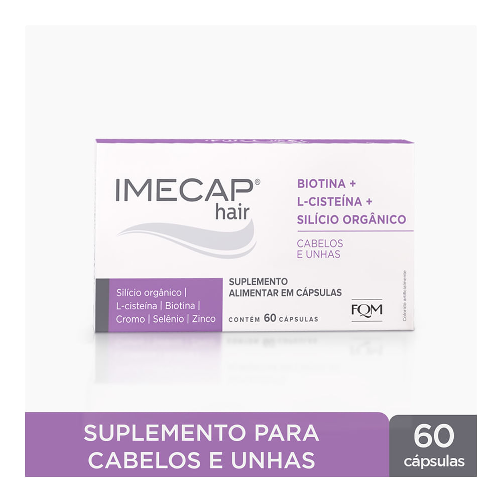 Suplemento Alimentar Imecap Hair Cabelos e Unhas FQM 60 Cápsulas ...