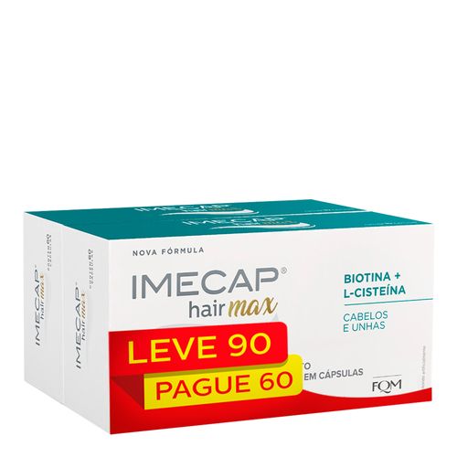 Suplemento Vitamínico Imecap Hair Max Homens E Mulheres 90 Cápsulas ...