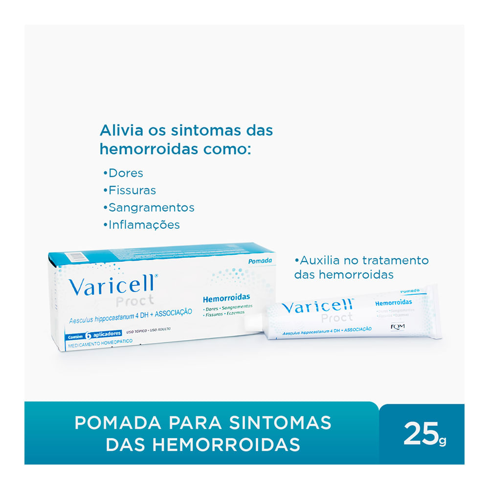 Varicell Proct Pomada 4DH FQM 25g com 6 Aplicadores - Drogaria Sao Paulo