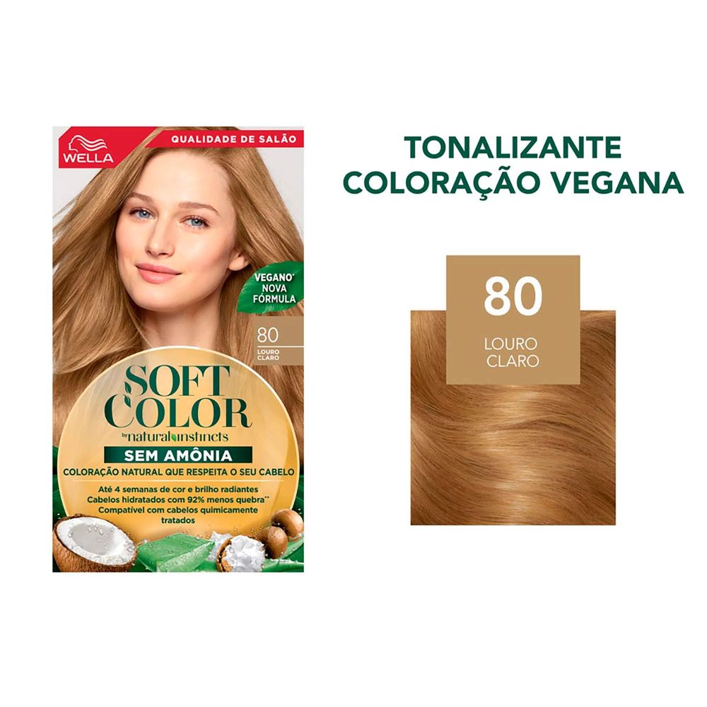Tinta de Cabelo Wella Soft Color 80 Louro Claro - Drogaria Sao Paulo