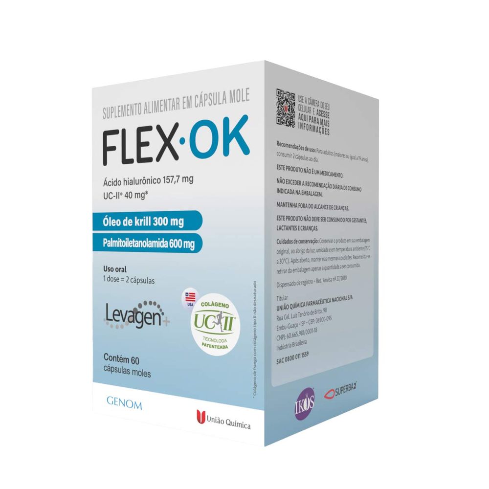 Suplemento Alimentar Flex Ok 60 Cápsulas - Drogaria Sao Paulo