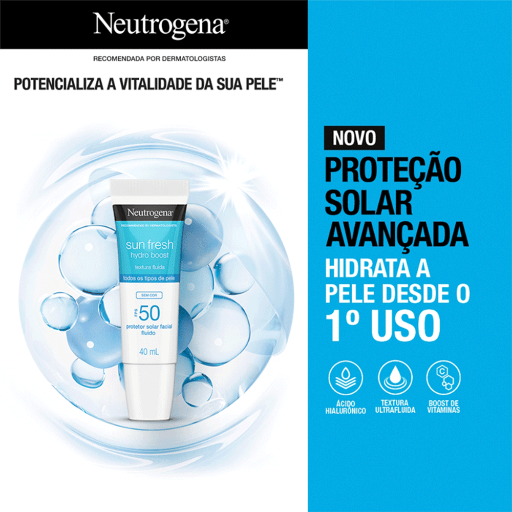 Protetor Solar Facial Neutrogena Sun Fresh Hydro Boost FPS50 40ml ...