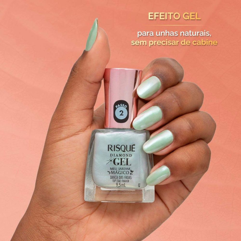 Esmalte Top Coat Risqué Diamond Gel Fixador Dança Das Fadas 9,5ml ...