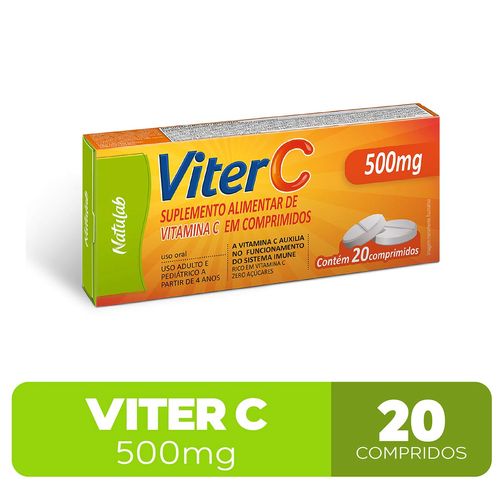Vitamina C Viter C 500mg Natulab 20 Comprimidos - Drogaria Sao Paulo